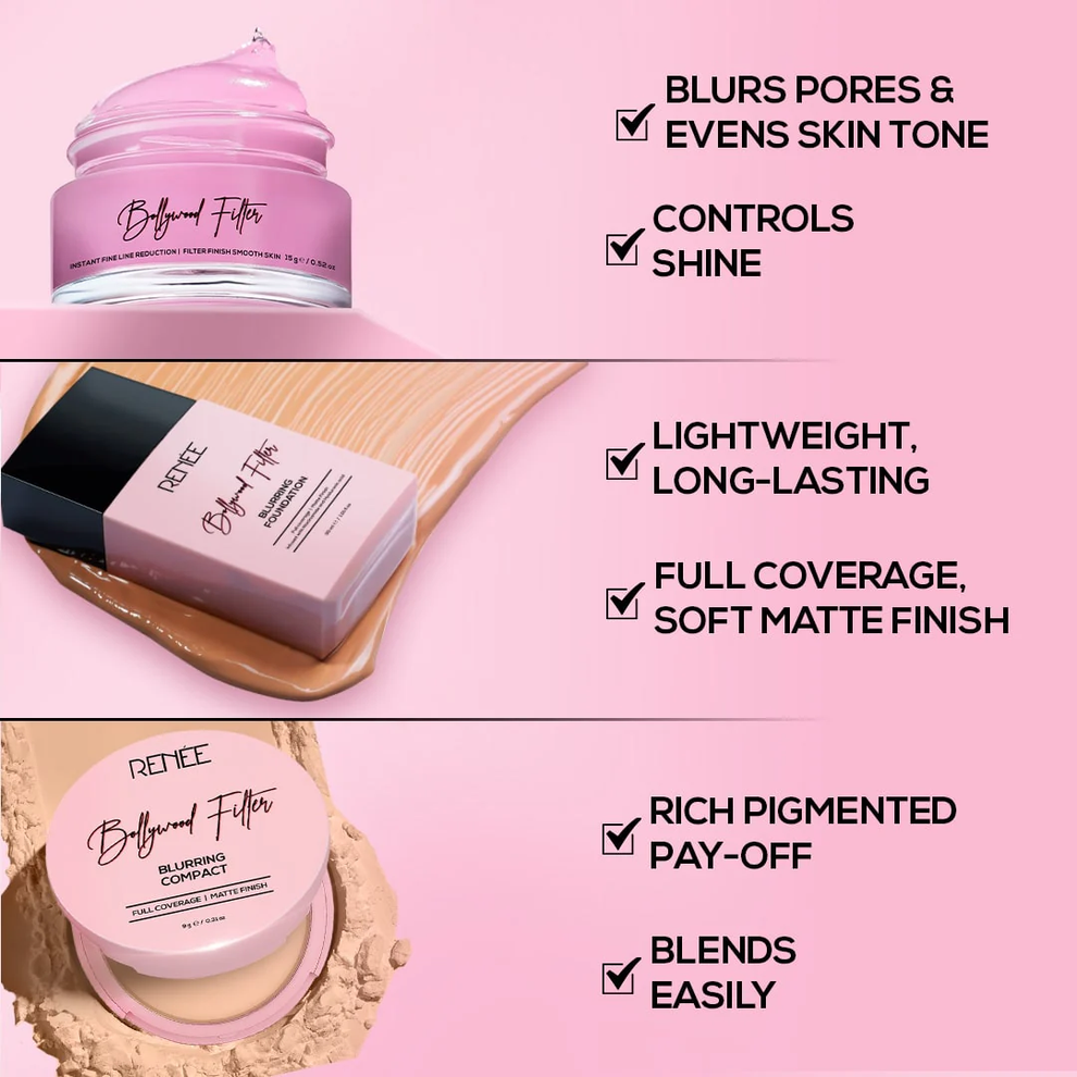 Renee 3-in-1 Flawless Base Bundle - Poreless Primer, High quality Foun