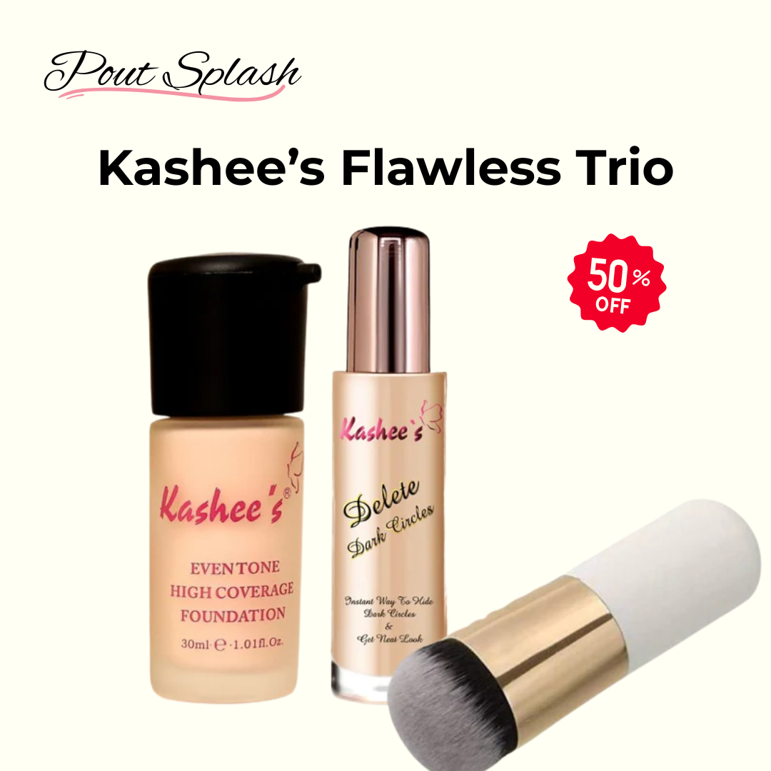 Kashee’s Flawless Trio – High-Coverage Foundation, Concealer & Pro Bru
